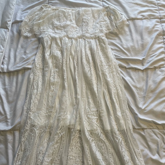Amazon | Dresses | Amazon White Lace Maxi Dress | Poshmark